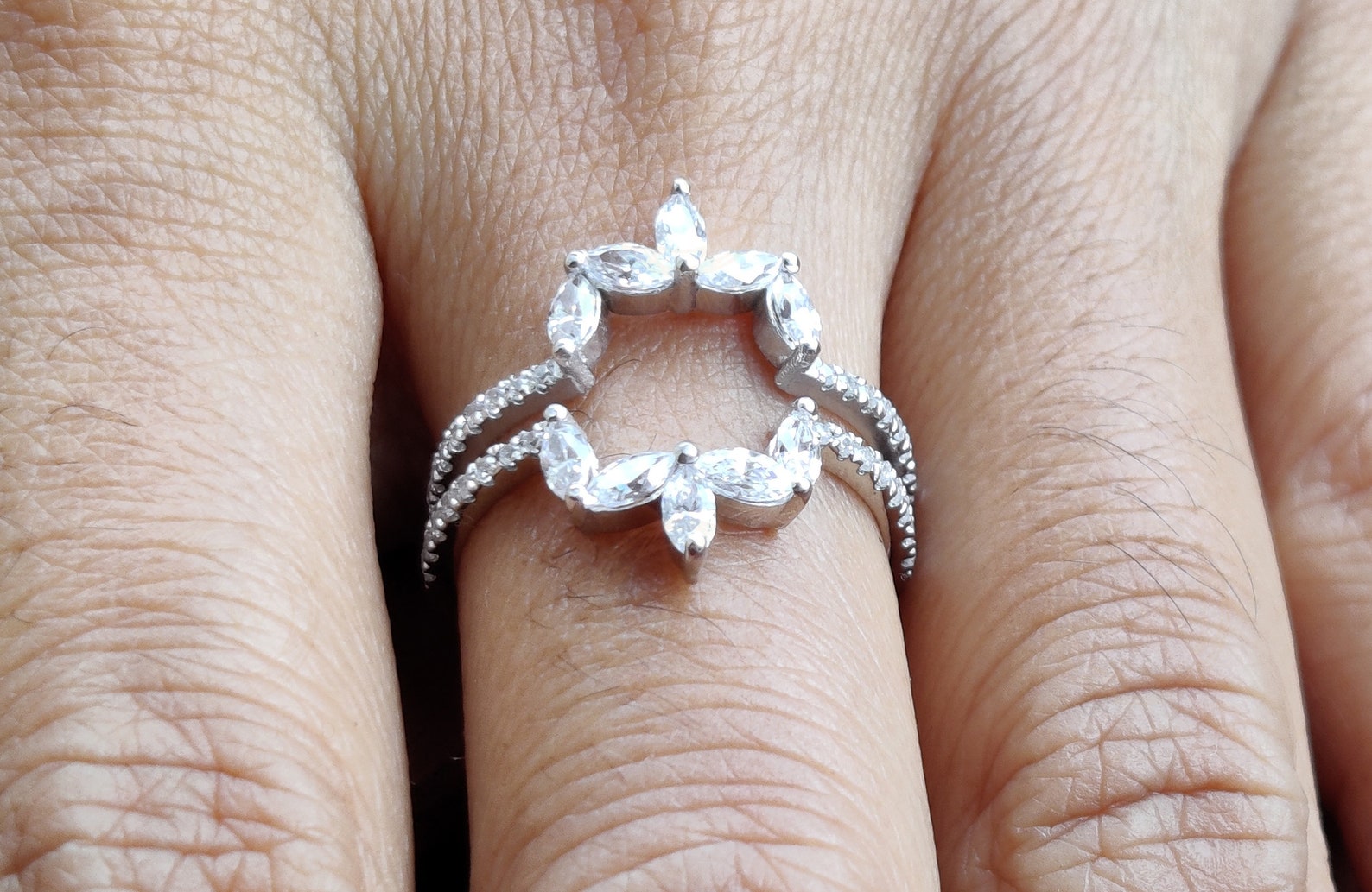 14K Gold Ring Enhancer Ring Enhancers and Wraps Moissanite - Etsy