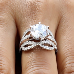 Infinity Twisted Enhancer Ring Band, Round Moissanite Women's Curve ...