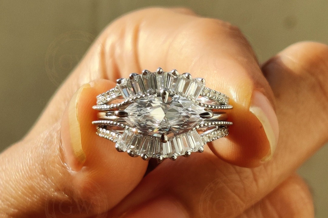 Ring Enhancer, Ring Enhancers and Wraps, 14K Gold Marquise Engagement ...