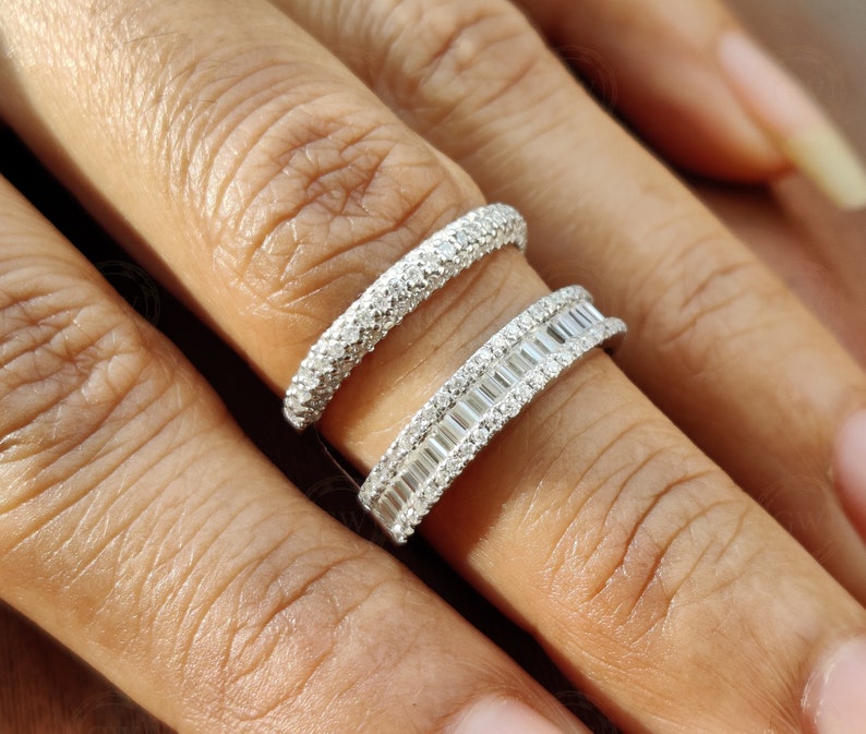 Baguette & Round Moissanite Ring Guard Enhancer Ring Jacket - Etsy