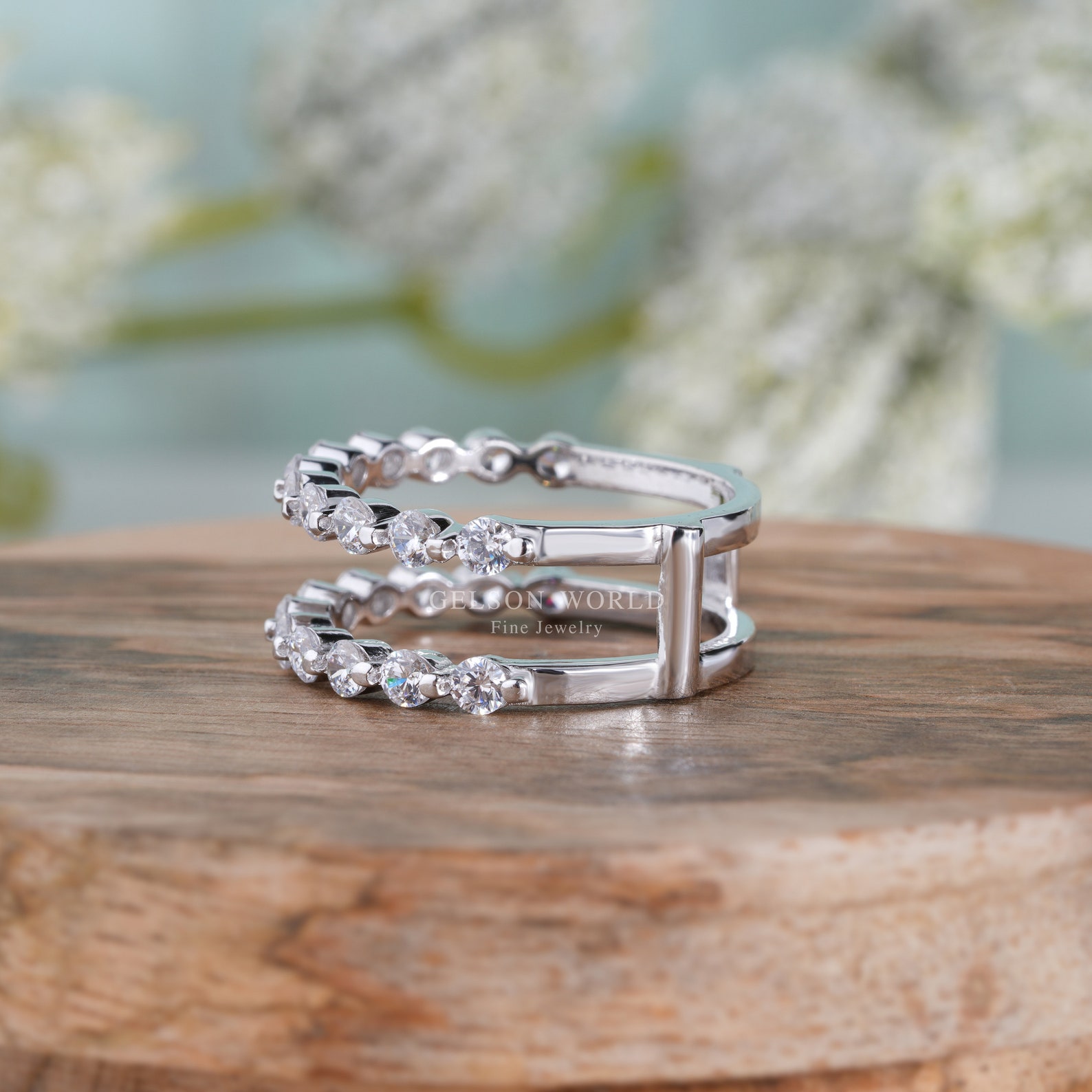 Round Moissanite Bubble Ring Enhancers, Ring Jacket, Wedding Ring ...