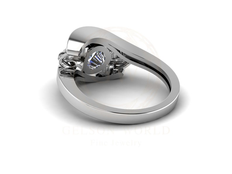 CrossOver Solitaire Ring Two Skull Ring Gothic Engagement | Etsy