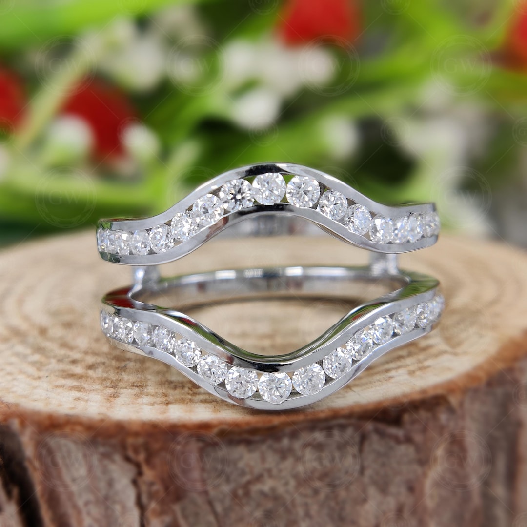 Double Contoured Wedding Ring Enhancers and Wraps, Channel Set ...