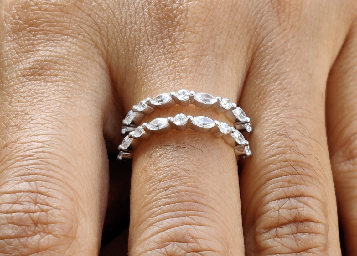 Enhancer Ring Band Moissanite Ring Enhancer 14K Gold Ring - Etsy