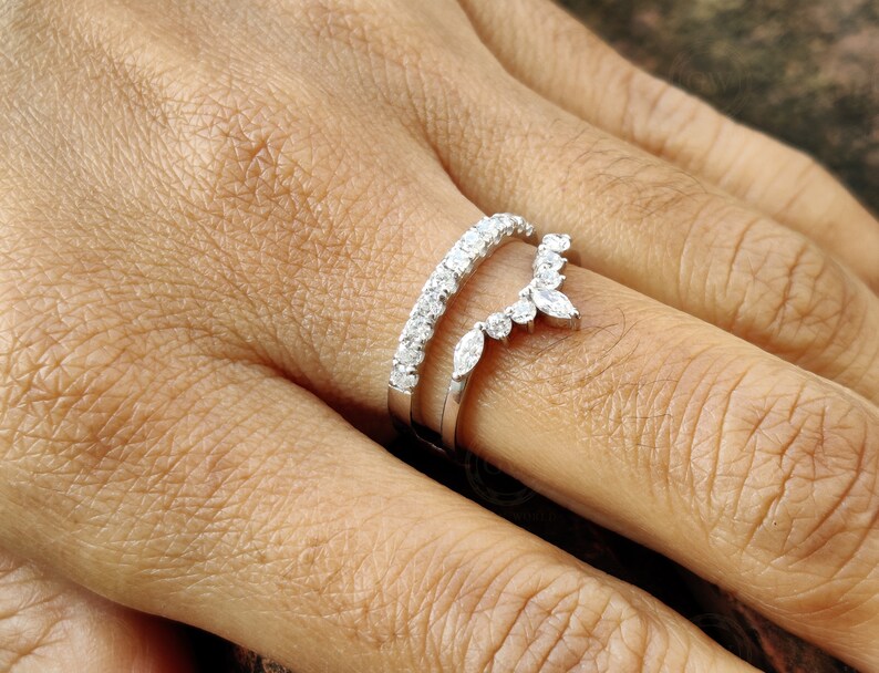 Moissanite Women's Enhancer Wedding Ring Band Wrap Guard - Etsy