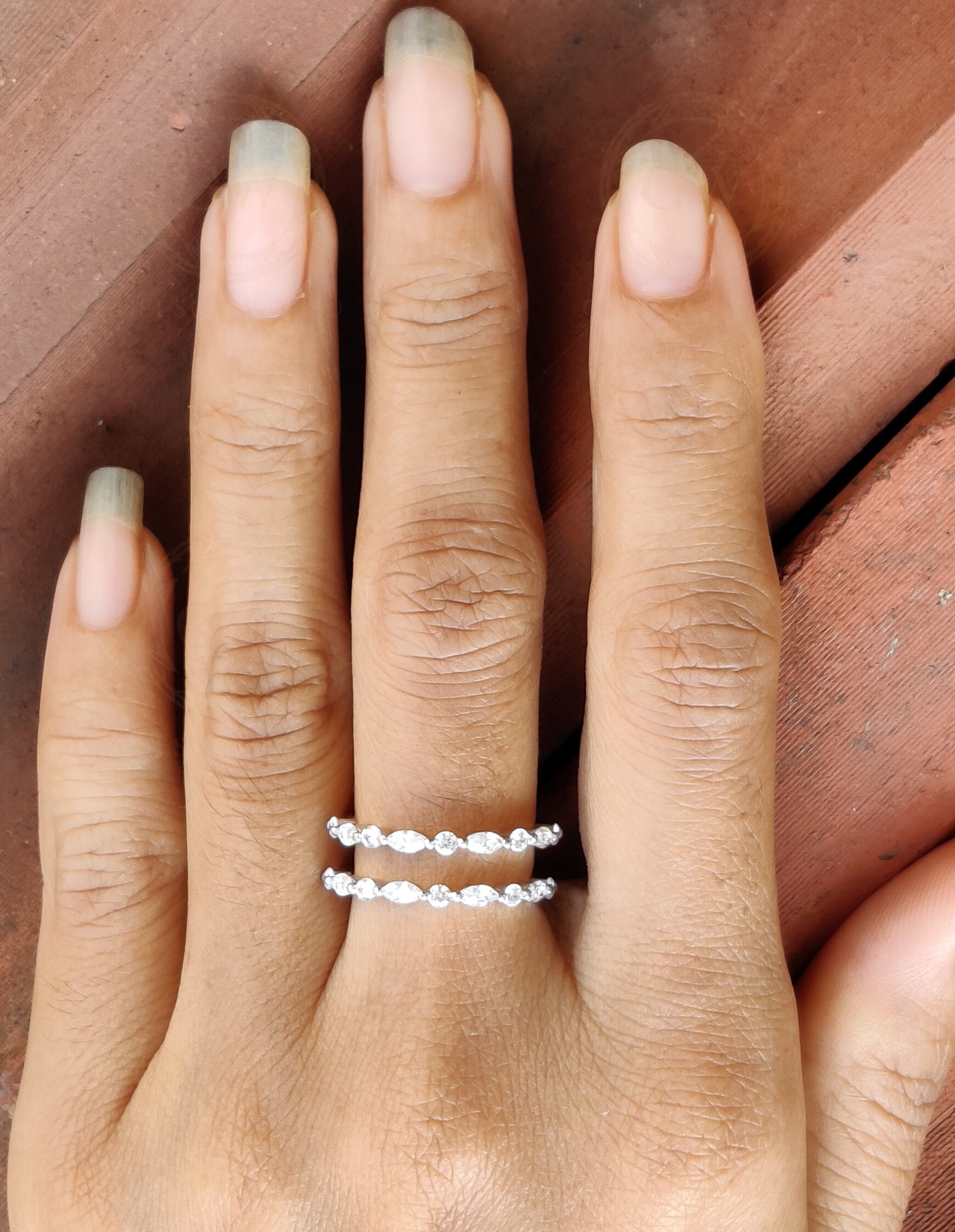 Enhancer Ring Band Moissanite Ring Enhancer 14K Gold Ring - Etsy