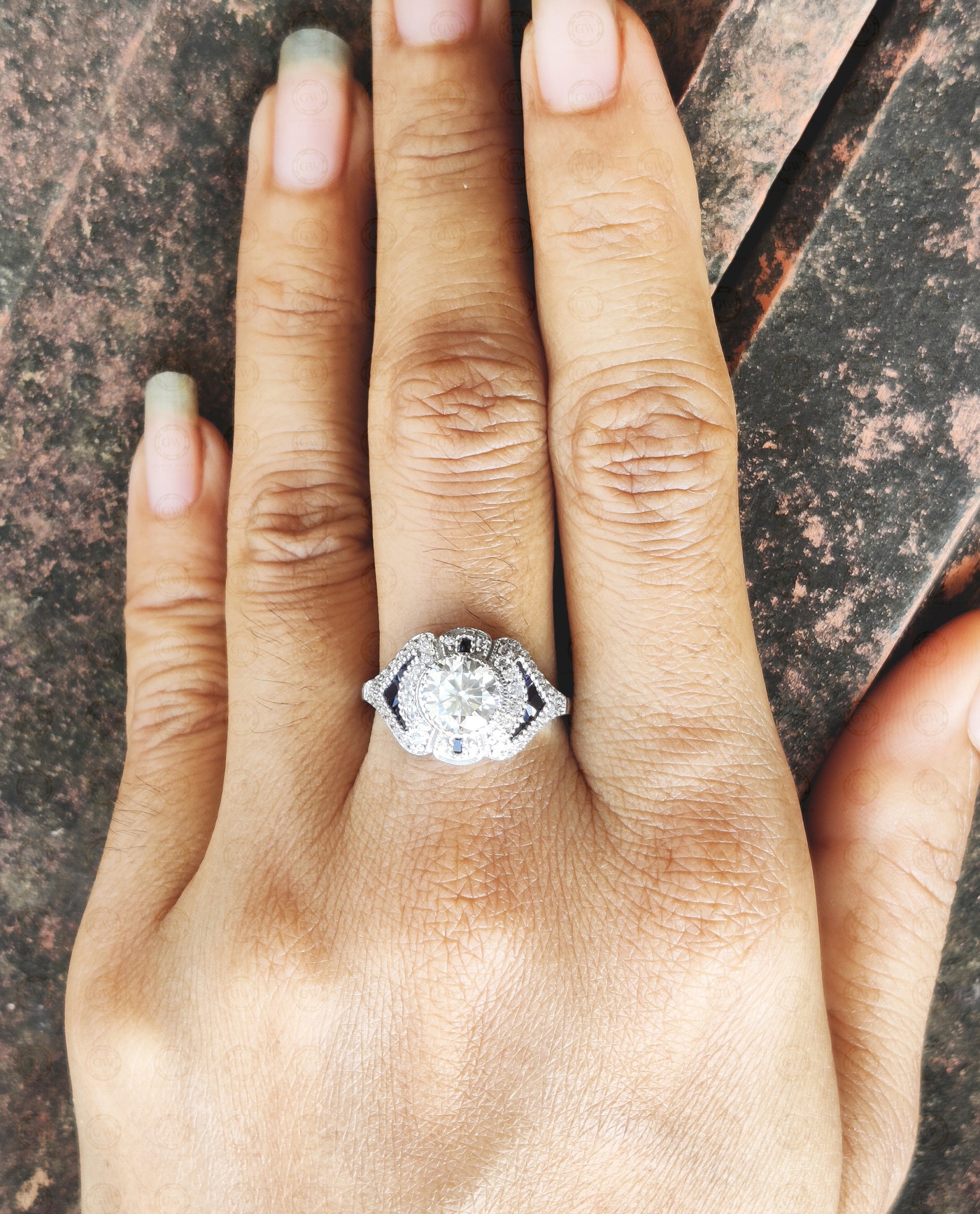 Estate Jewelry / Vintage Engagement Ring for Women / Blue - Etsy