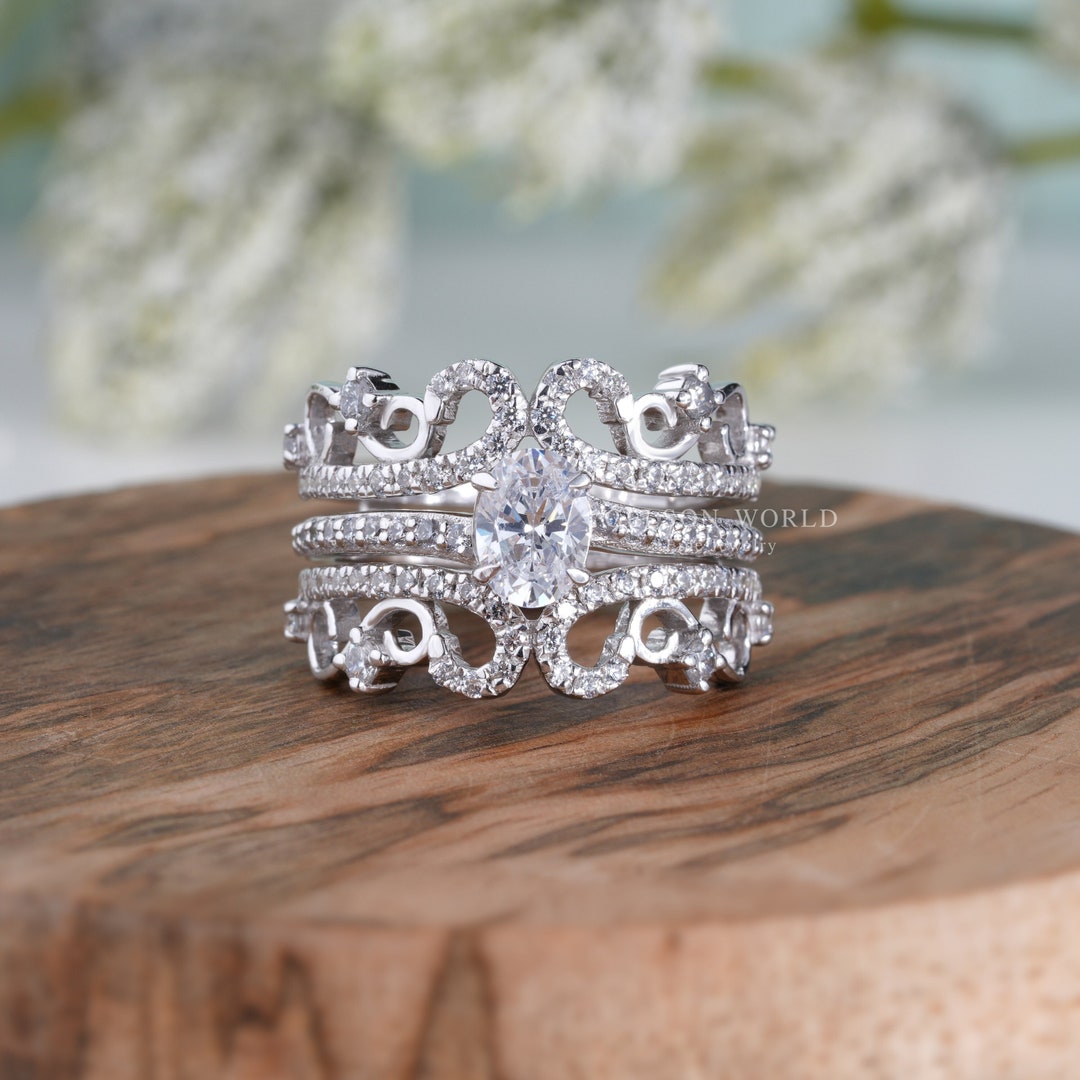 Ring Enhancer, Moissanite Vintage Bridal Ring Set, Ring Jacket and ...