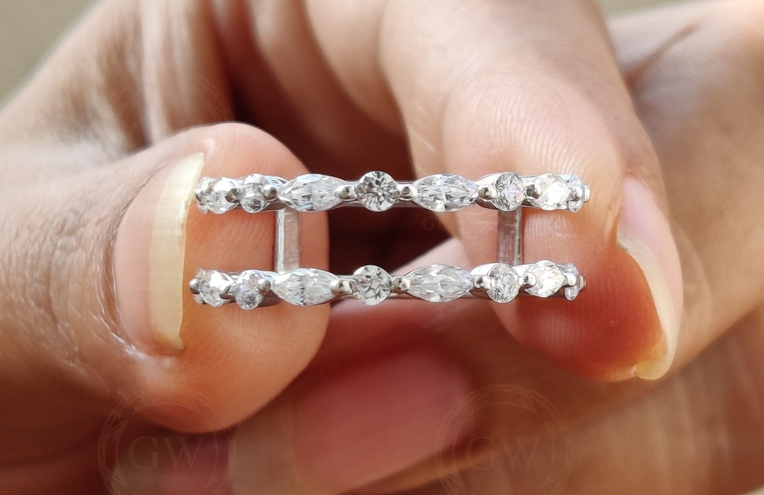 Enhancer Ring Band Moissanite Ring Enhancer 14K Gold Ring - Etsy