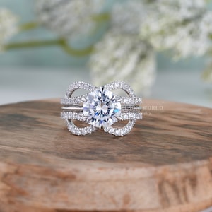 Infinity Twisted Enhancer Ring Band, Round Moissanite Women's Curve ...