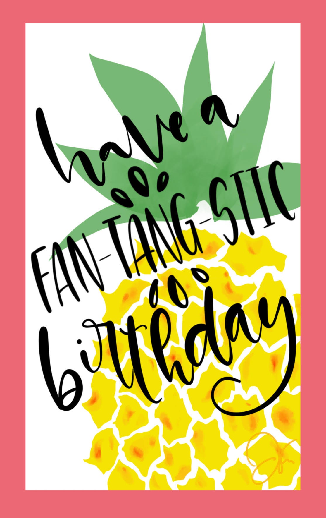 Pineapple Birthday Card - Etsy