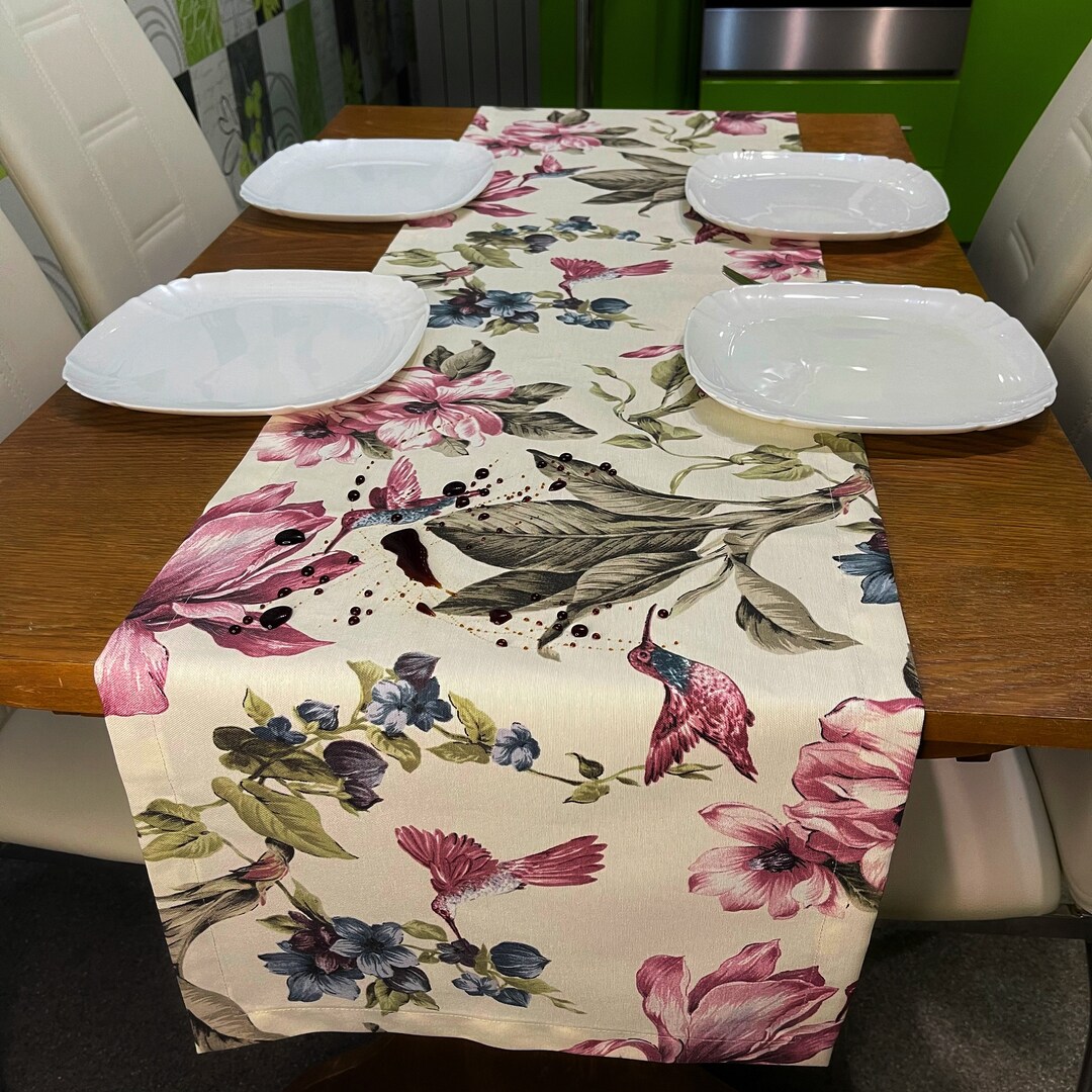 Table Mat Runner and Napkin Set, Custom Table Runner, Spring Table ...