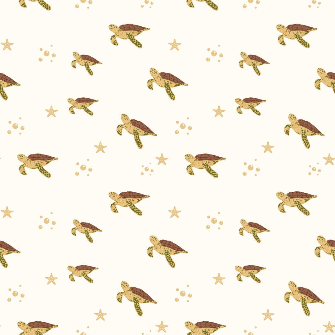 Turtle Seamless Pattern, Kids Seamless Repeat Pattern, Kids Fabric ...