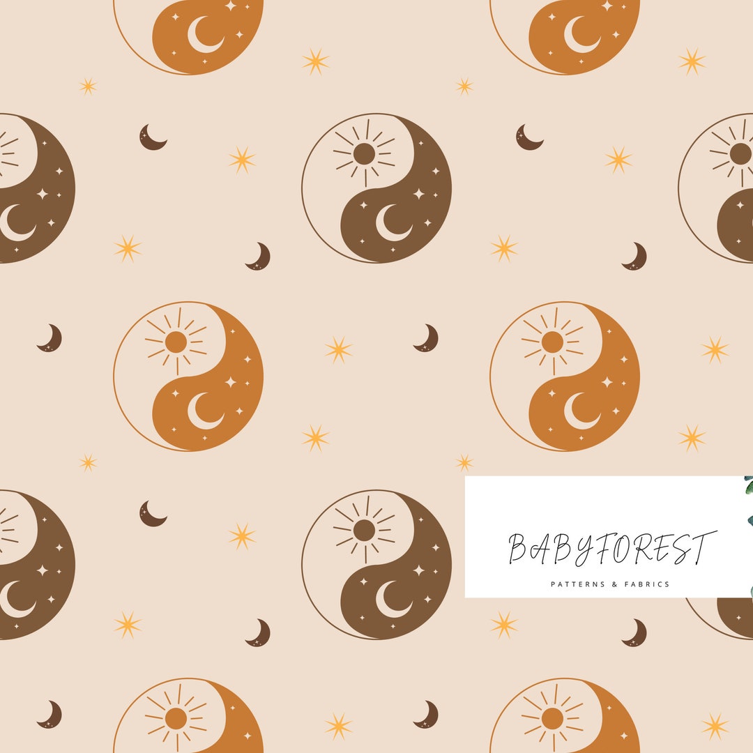 Sun and Moon Yin Yang Seamless Pattern, Sun and Moon Surface Repeat ...