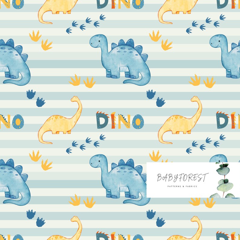 Blue Stripe Dino Seamless Pattern Dinosaur Seamless Pattern - Etsy