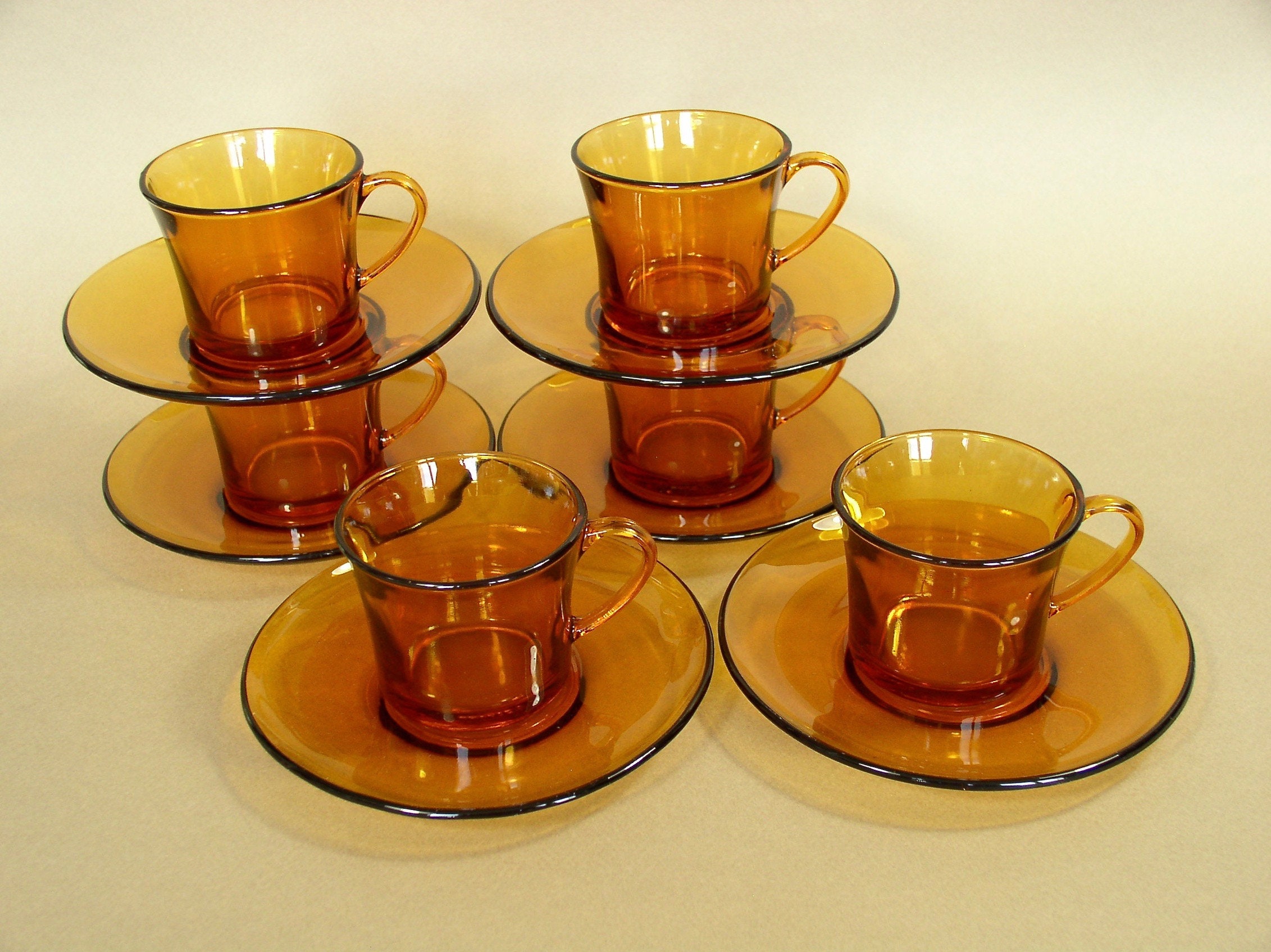Duralex Cups With Their Cups.vintage duralex Service.old French Cups ...