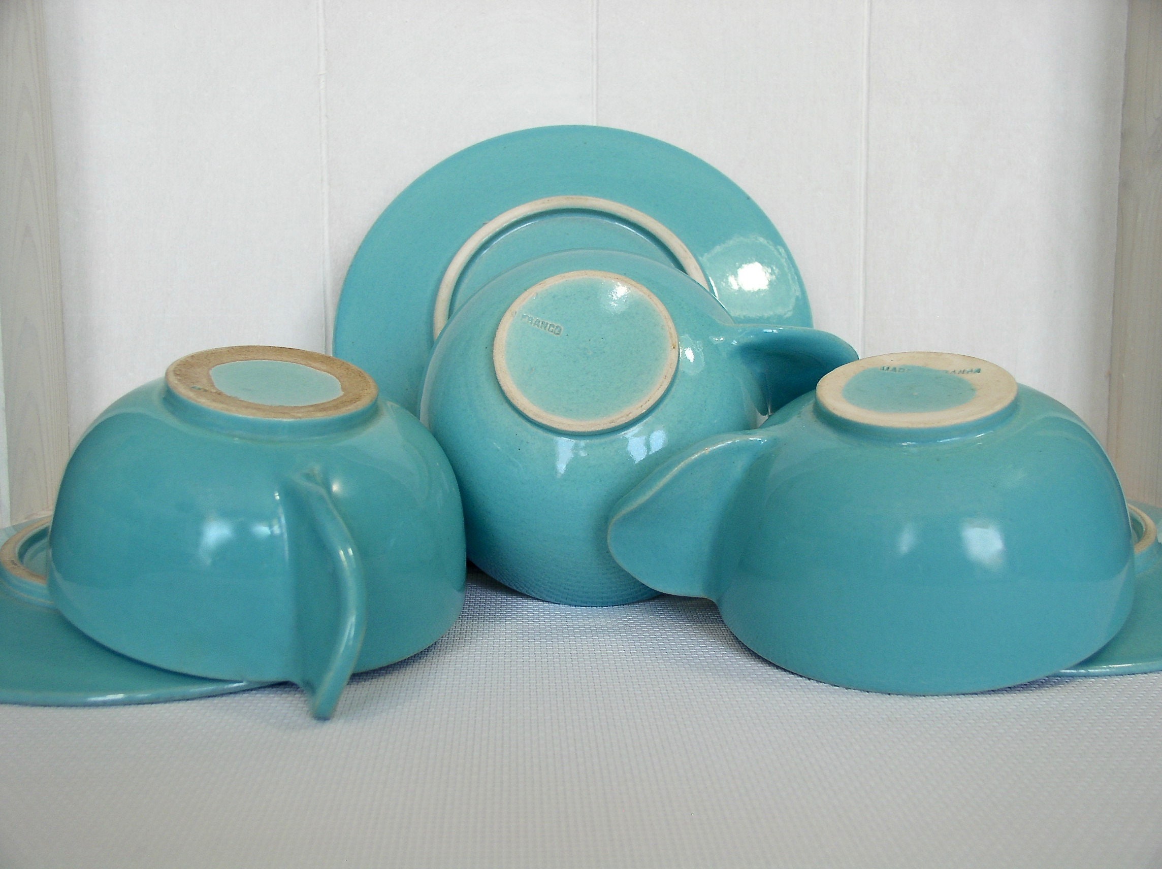 Trio of Blue Cups With Their Cups.cups made in - Etsy