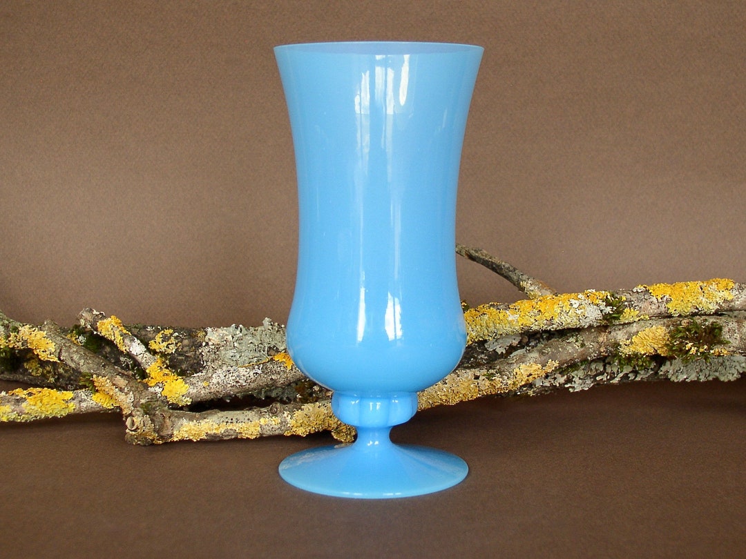 Blue Opaline Vase From France or Italy.vintage Opaline Design Vase.rare Creation in Opaline.old ...