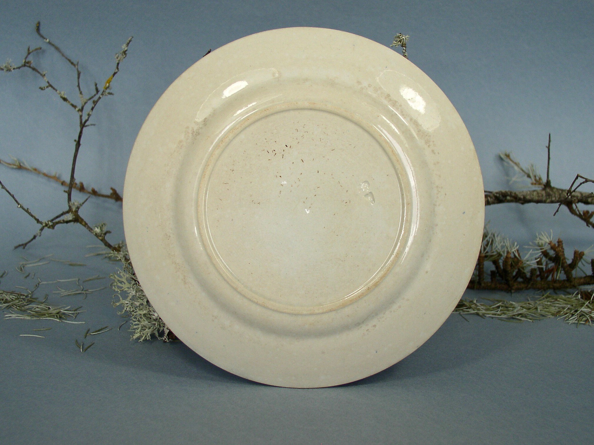 Old Ceramic Plate.dessert Plate.small French Earthenware Plate.blue ...