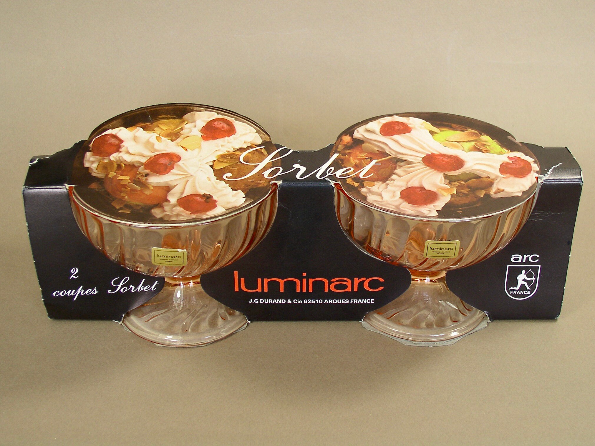 Duo of luminarc/arc Cups.dessert/sorbet Cups.vintage Ice Cream Cups ...