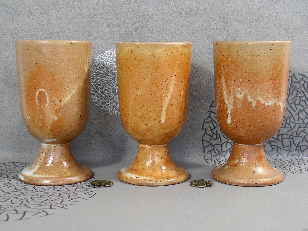Trio of French Sandstone Glasses.vintage French Glasses.french - Etsy