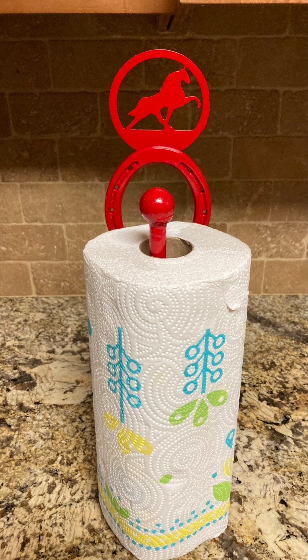 Red Horse Shoe Paper Towel Holder - Etsy