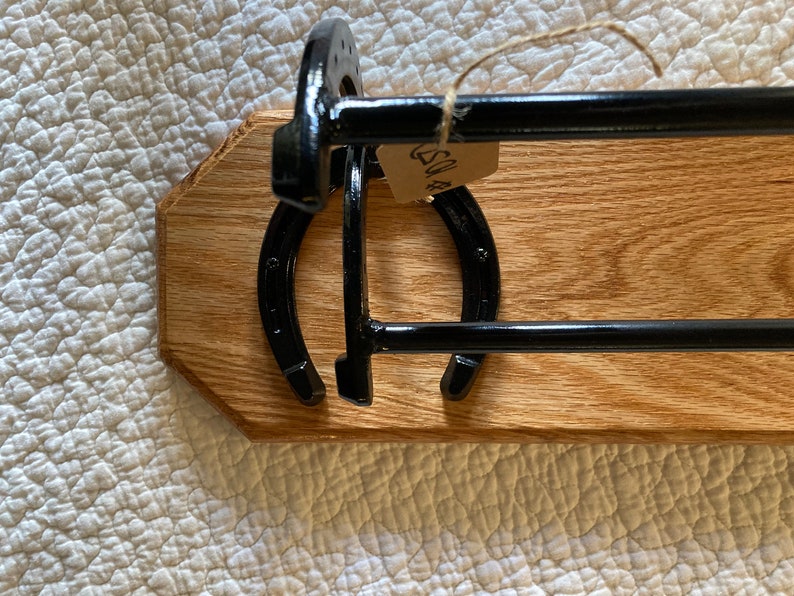 Horse Shoe Towel Wrack on Wood - Etsy