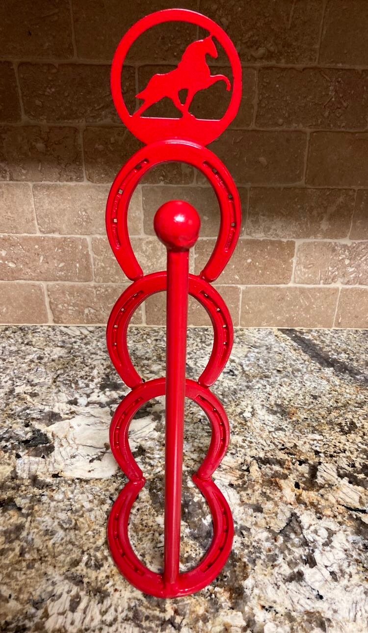 Red Horse Shoe Paper Towel Holder - Etsy