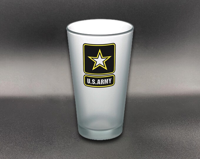 US Army Pint Glass, US Army Beer Glass, US Army Frosted Pint Glass ...