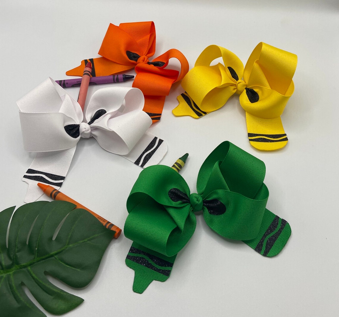 Crayon Bow Crayola Bow Back to School First Day of School - Etsy