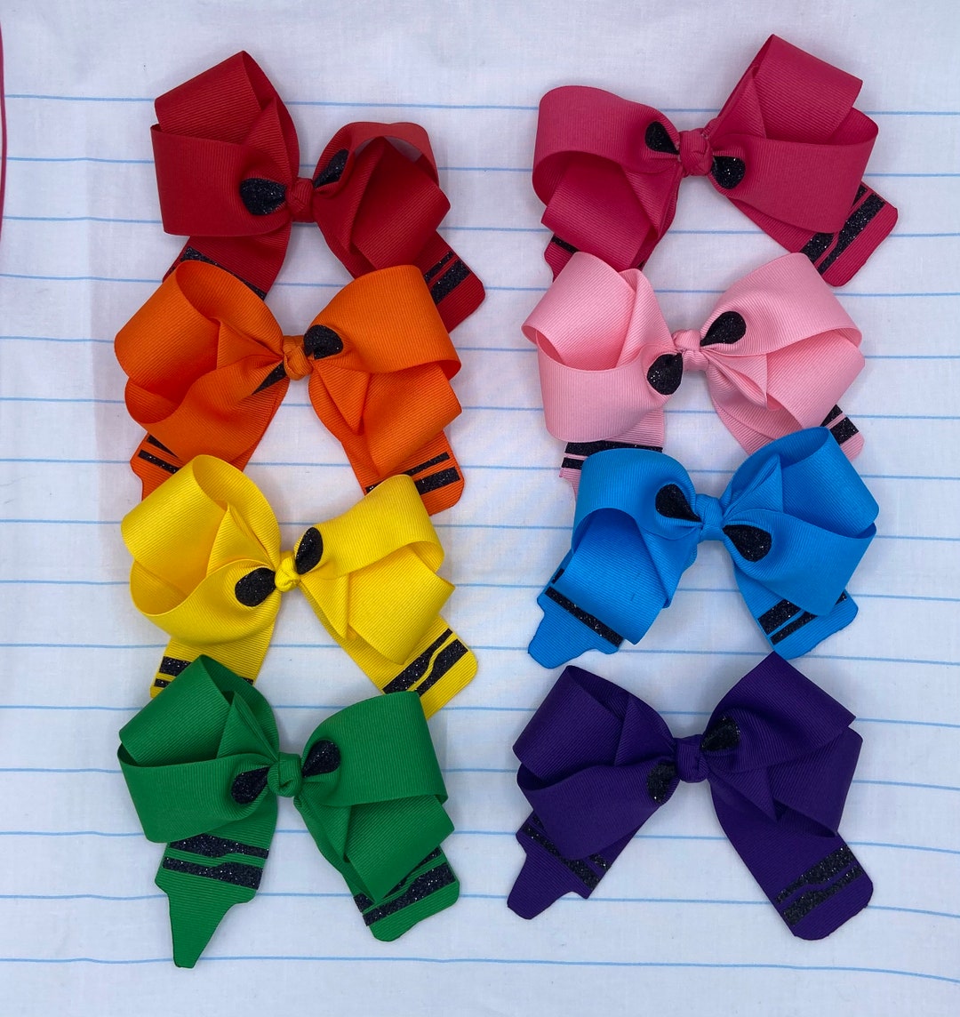 Crayon Bow, Crayola Bow, Back to School, First Day of School Bow - Etsy