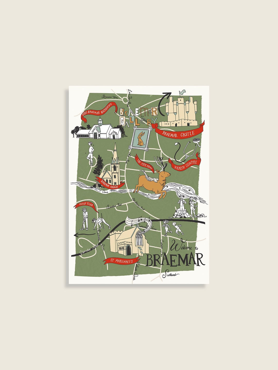 Braemar Illustration Map Print - Etsy UK