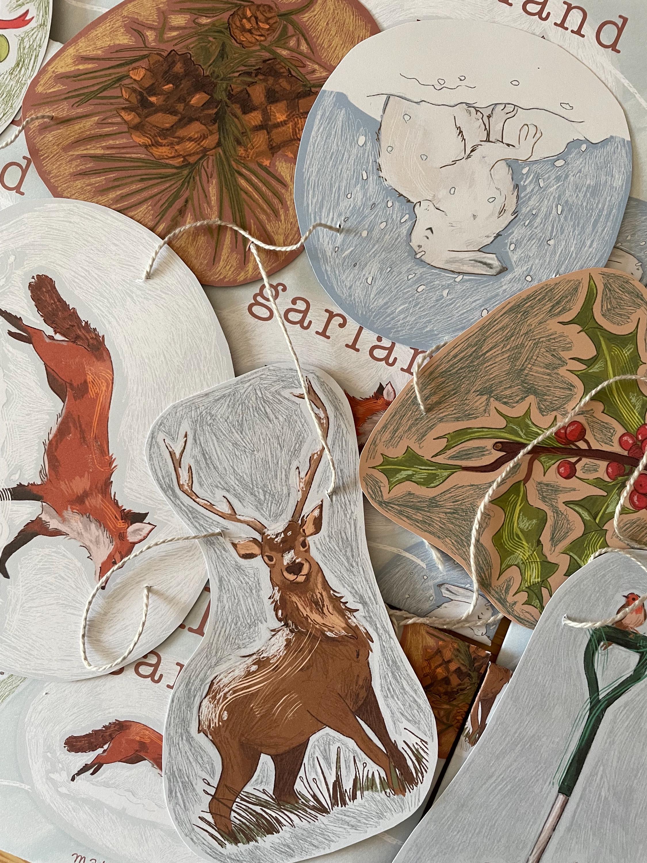 Illustrated Paper Winter Garland - Etsy