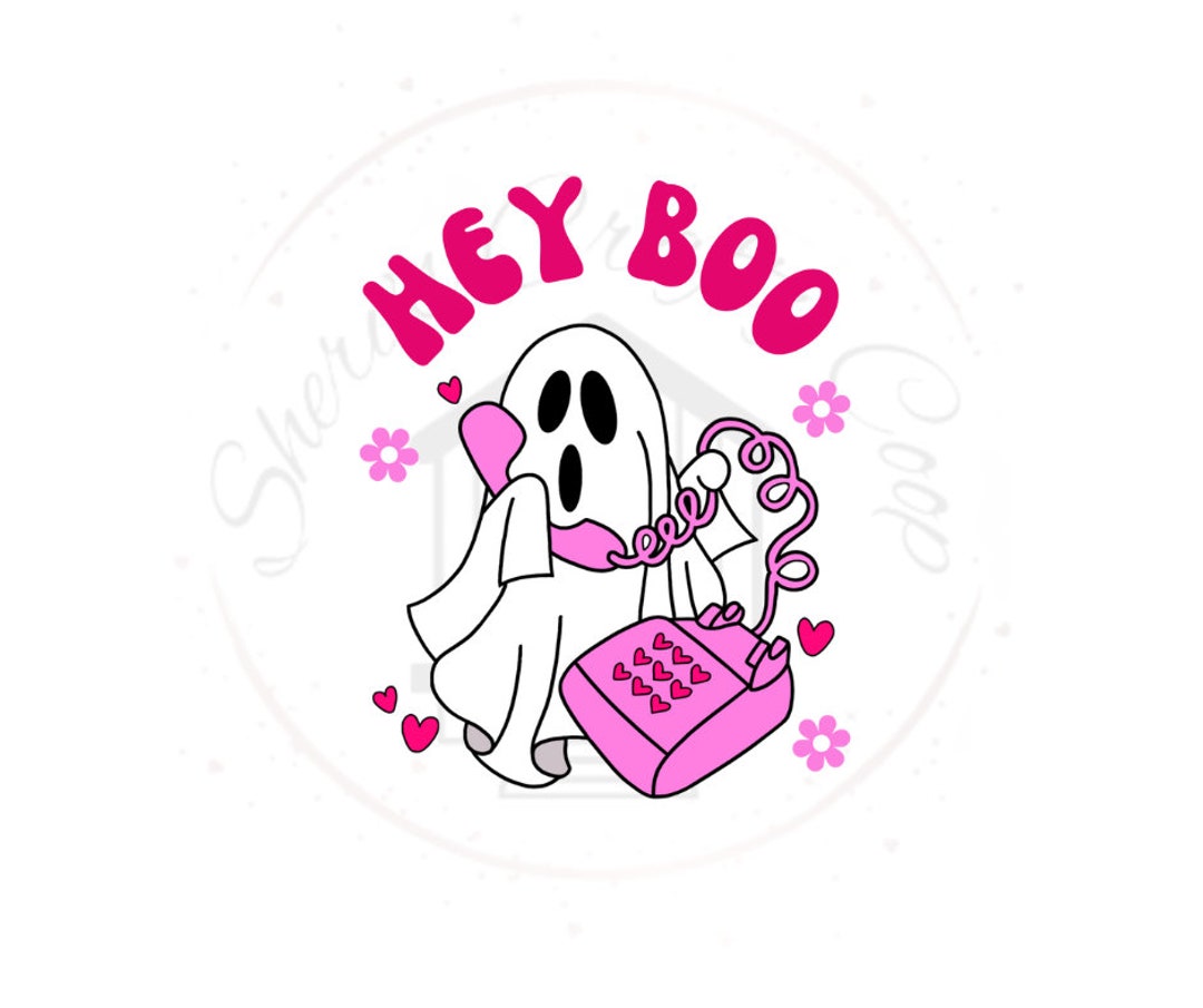 Hey Boo-cute Ghost DTF Transfer Print- Ready to Press - Etsy