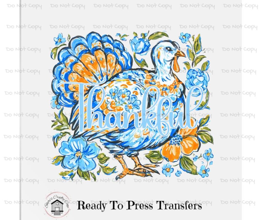 Thankful Thanksgiving -DTF Transfer Print(only) Ready to Press - Etsy