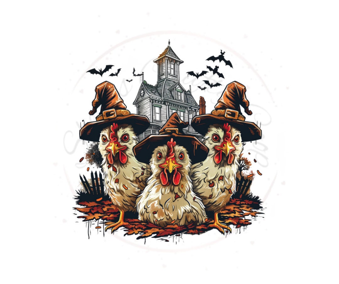 Spooky Chickens- Halloween Chickens DTF Transfer Print- Ready to Press ...