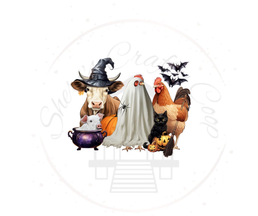 Halloween Farm Animals DTF Transfer Print(only) Ready to Press - Etsy