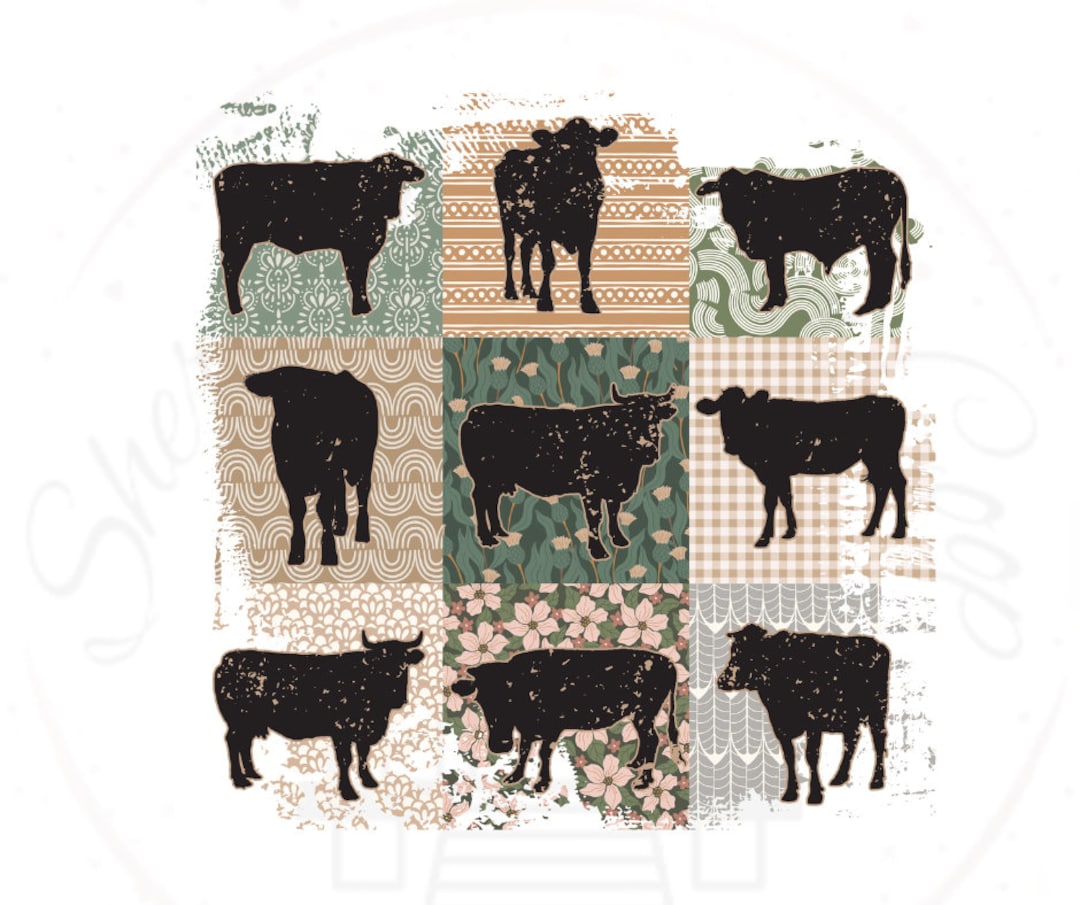 Retro Boho Cows DTF Transfer Print Ready to Press - Etsy