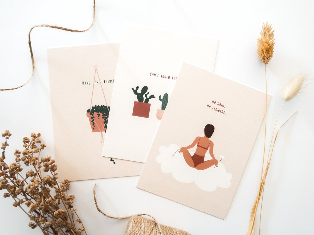 Set of 3 Postcards With Quotes - Etsy