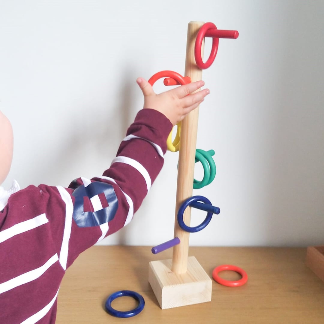 Rainbow Ring Tree wooden Montessori Inspired - Etsy
