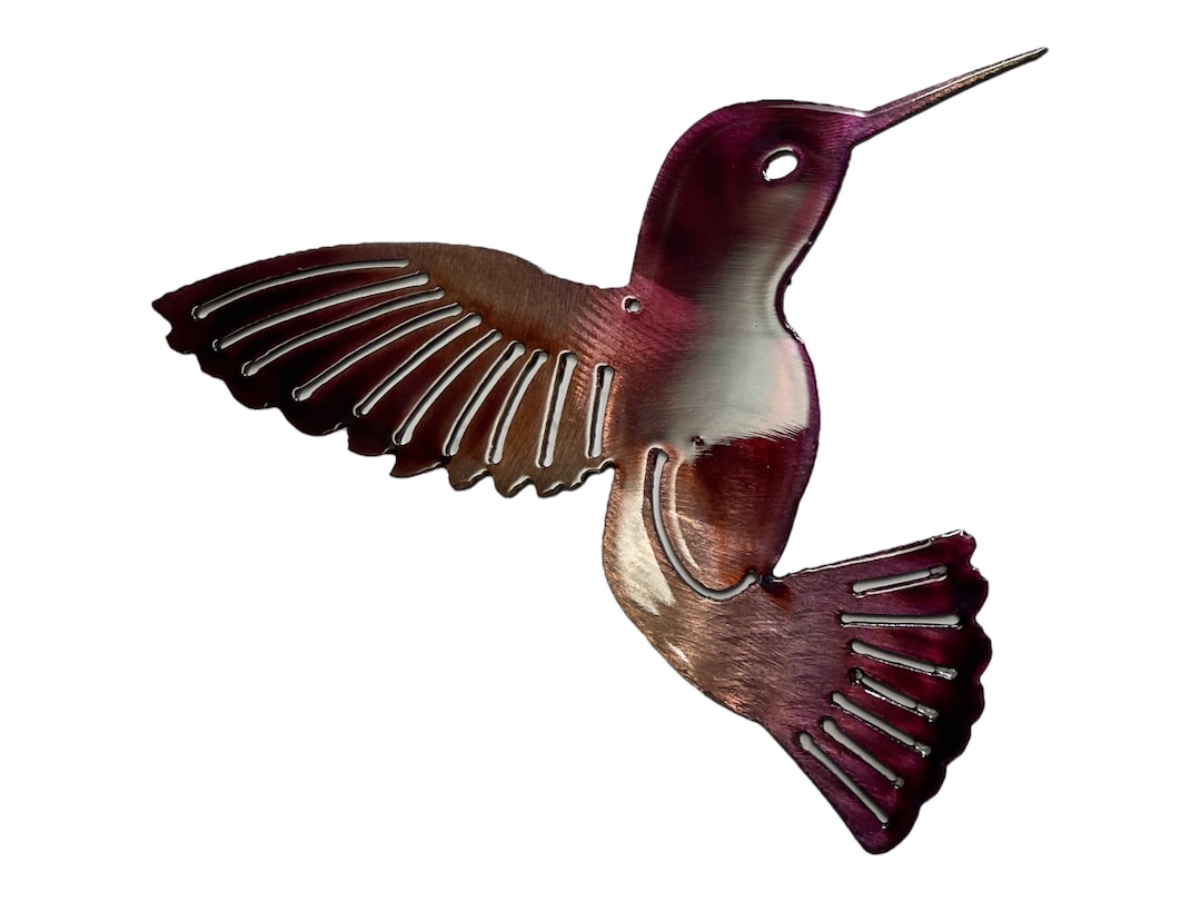 Hummingbird Copper Purple Metal Wall Art Décor Choose Left Facing or ...