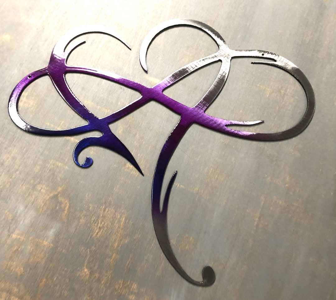 Infinity Heart Purple Tinged Metal Wall Art -always & Forever Infinity ...