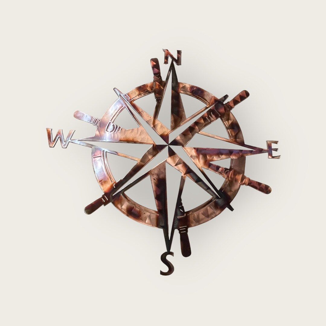 Captains Nautical Compass Rose - Metal Wall Art - Copper/bronzed Plated Available in Sizes 23 ...