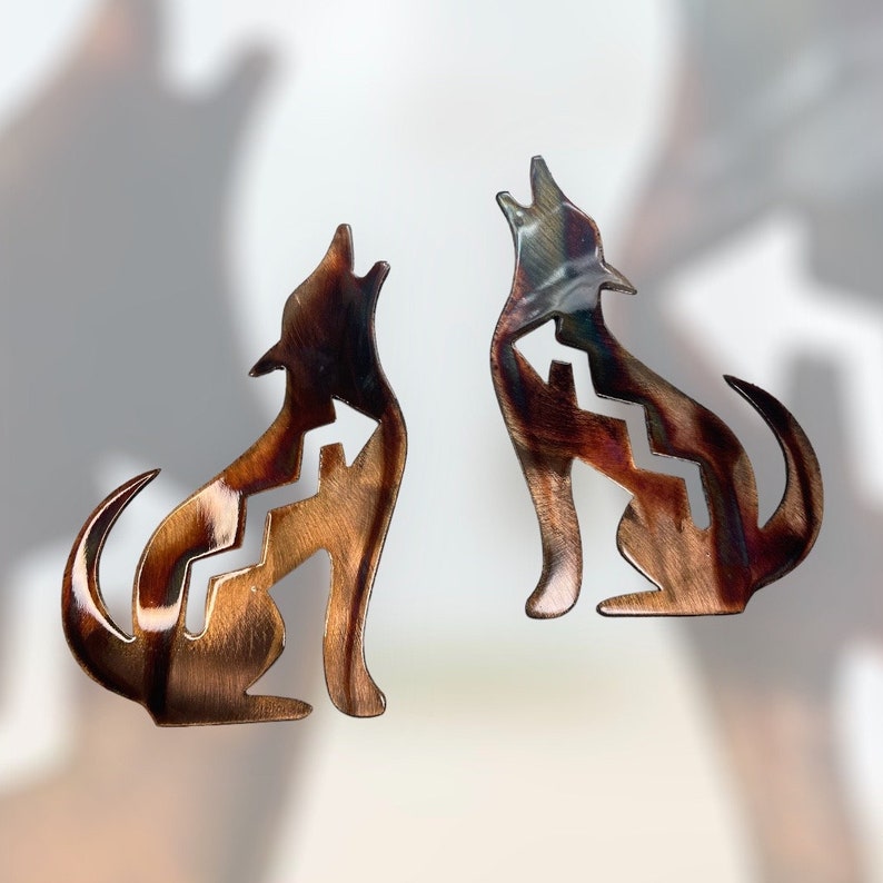 Arizona Howling Coyote Wall Art Mirrored Pair - Etsy