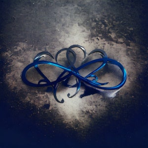Dual Infinity Hearts - Blue & Blue Metal Wall Art Accent Two Hearts ...
