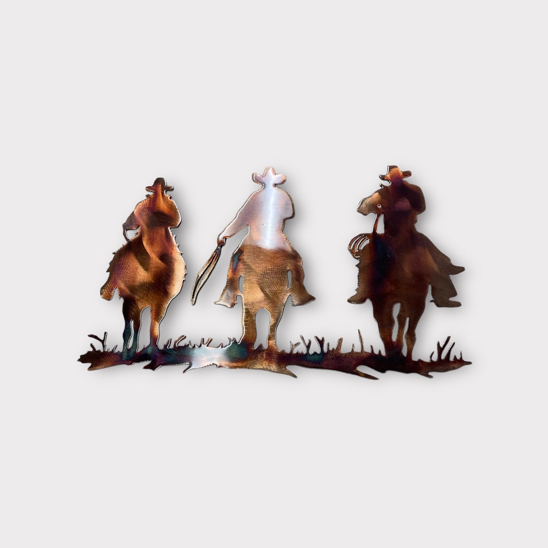 Equestrian Trio Metal Wall Art - Copper and Bronze Plated - Horse ...