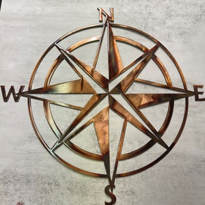 Nautical Compass Rose - Metal Wall Art - Copper/bronzed Plated ...