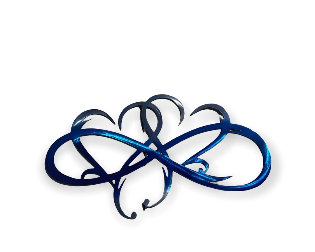 Dual Infinity Hearts - Blue & Blue Metal Wall Art Accent Two Hearts ...