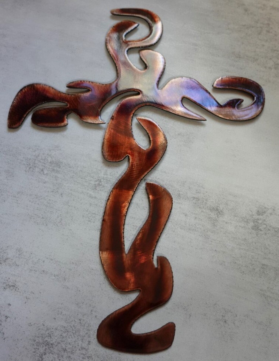 Wavy Cross Metal Wall Decor 12" or 15" Tall - Etsy