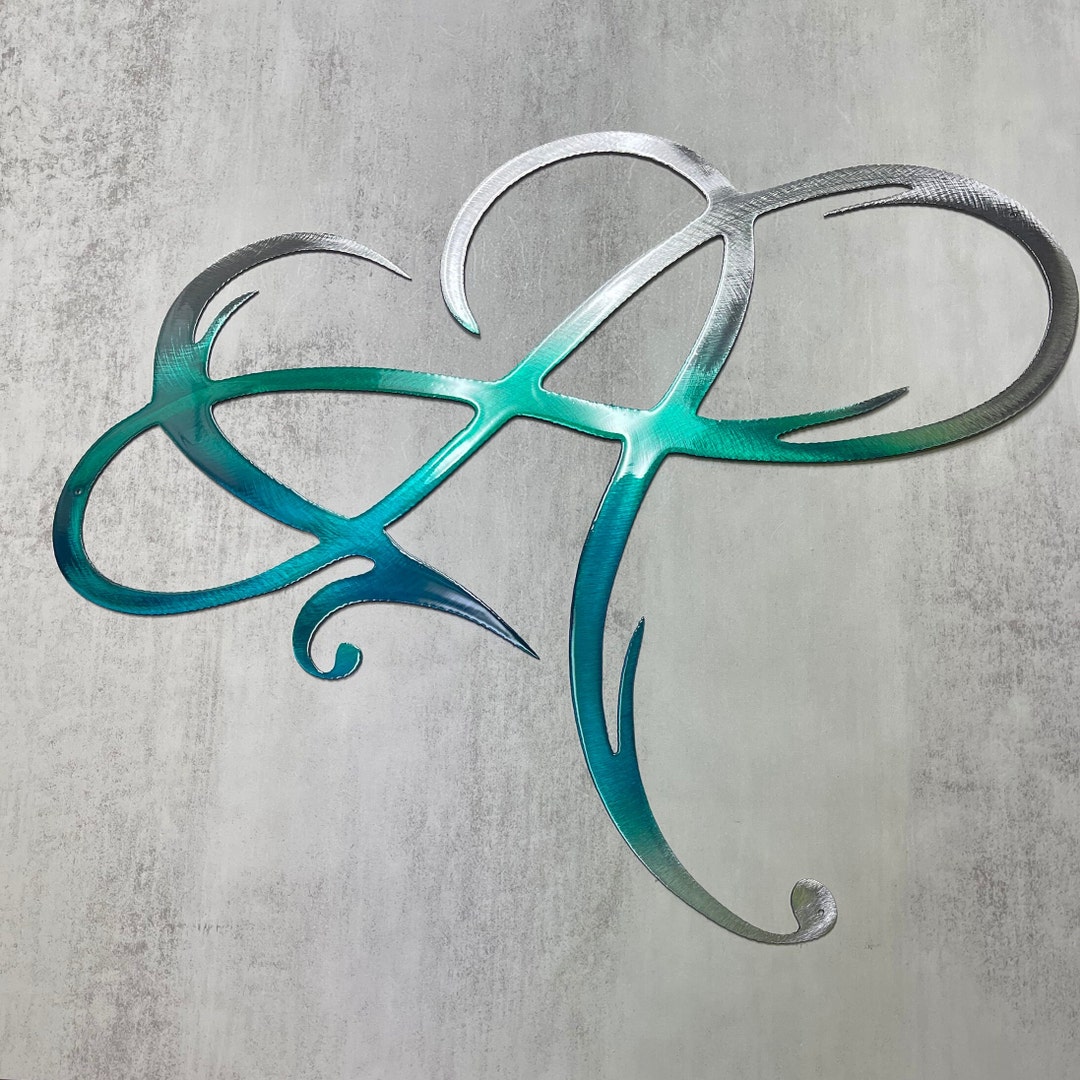 Infinity Heart Teal Tainted Metal Wall Art -always & Forever Infinity ...